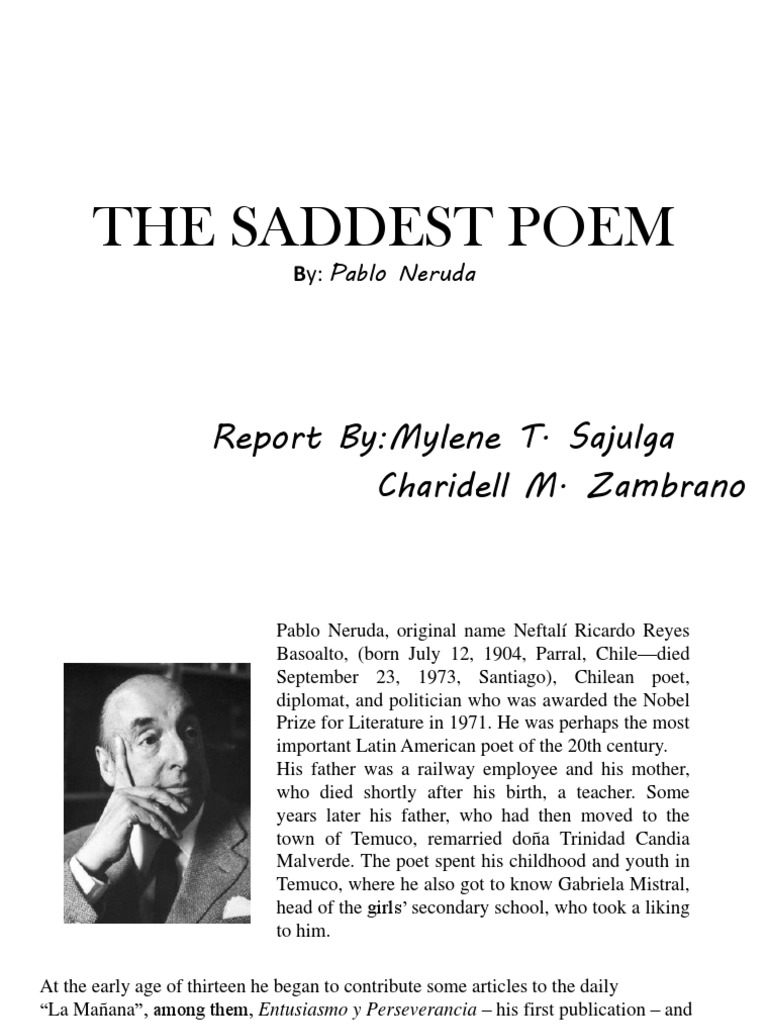 The Saddest Poem Lit12 | PDF | Poetry