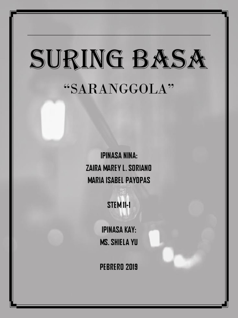 Saranggola - Suring Basa | PDF