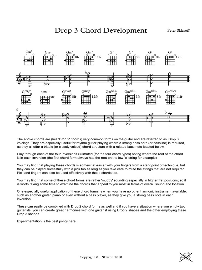 D Rop 3 Chord D Evelopm Ent: B B N N N N N | PDF | Bass Guitar | Chord ...