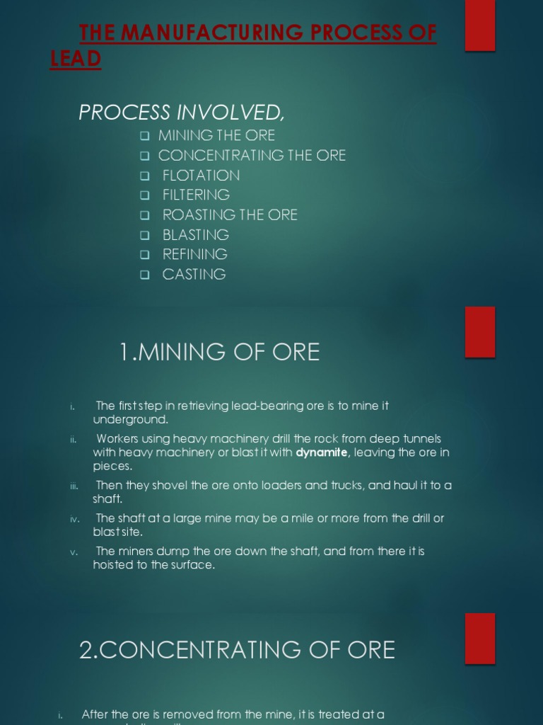 The Manufacturing Process of Lead | PDF | Blast Furnace | Lead