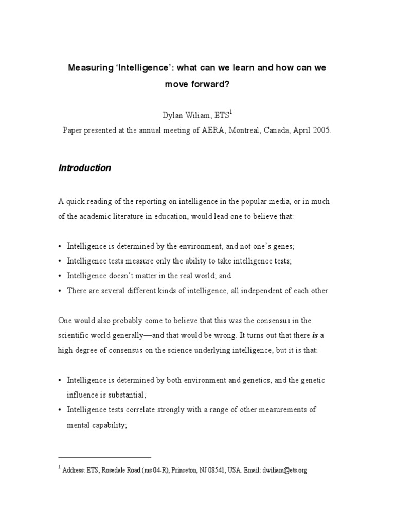 Measuring Intelligence | PDF | Intelligence Quotient | Heritability