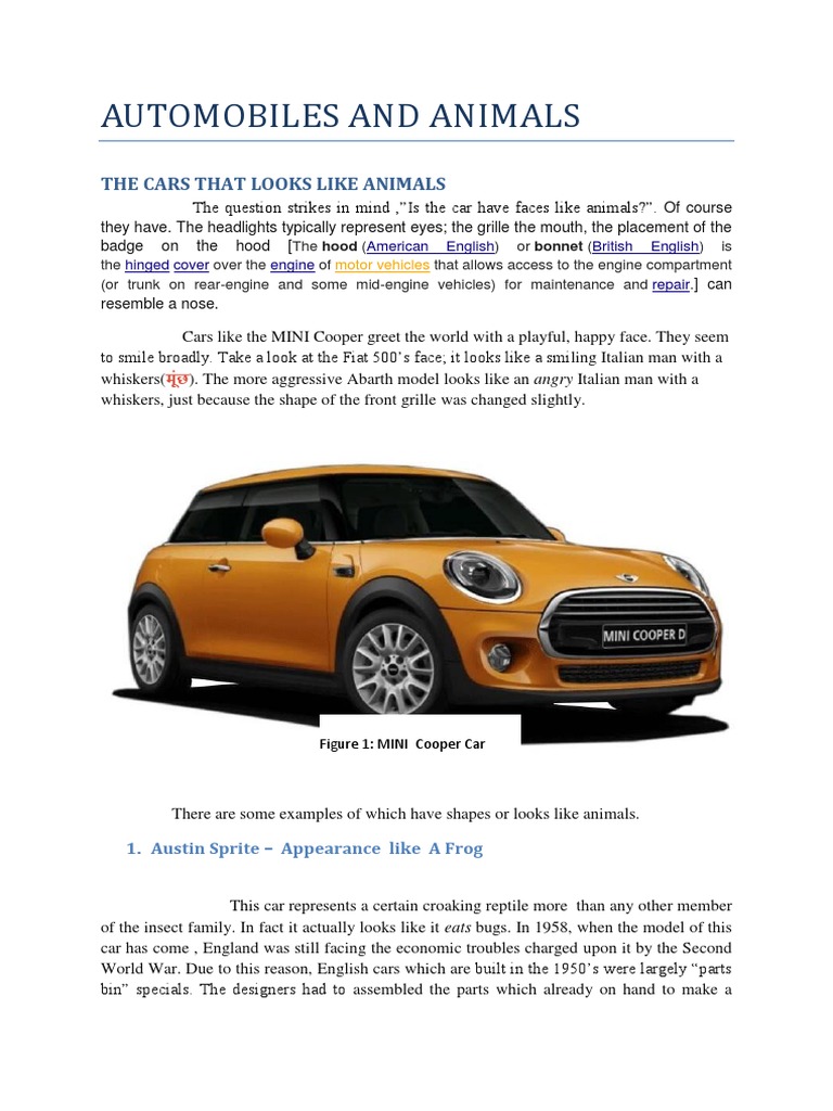 Automobiles and Animals | PDF | Mini | Car