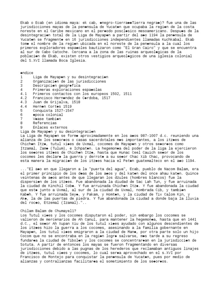 Jurisdicción Maya de Ekab en Yucatán | PDF | Península de Yucatán ...