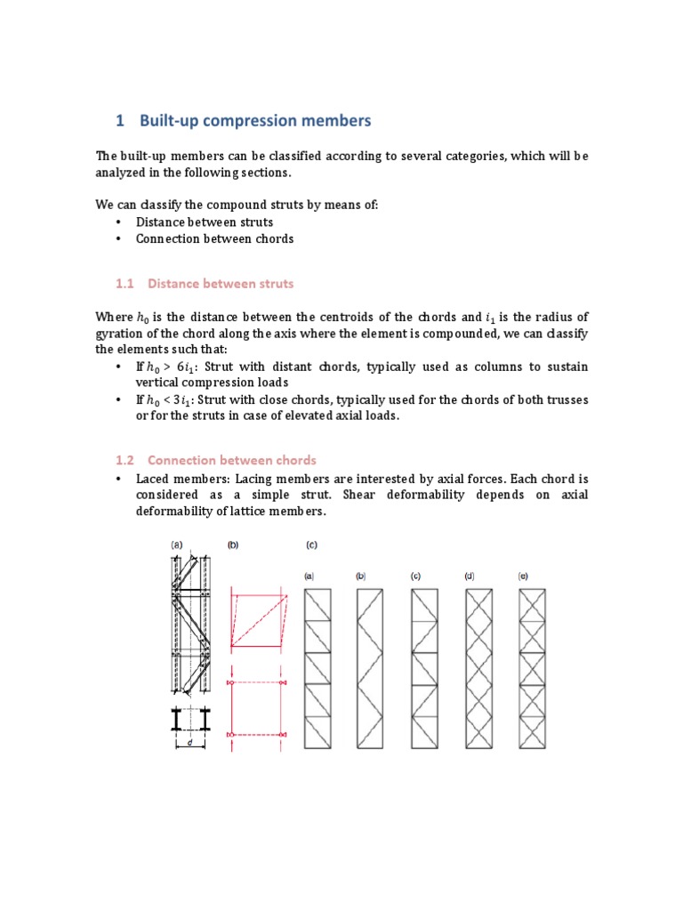 Laced and Built-Up Compression Members | PDF | Truss | Deformation ...