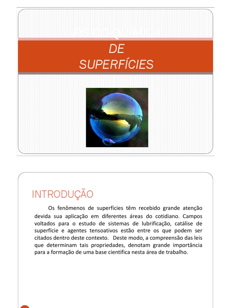 Físico-Química de Superfícies | PDF | Adsorção | Tensão superficial