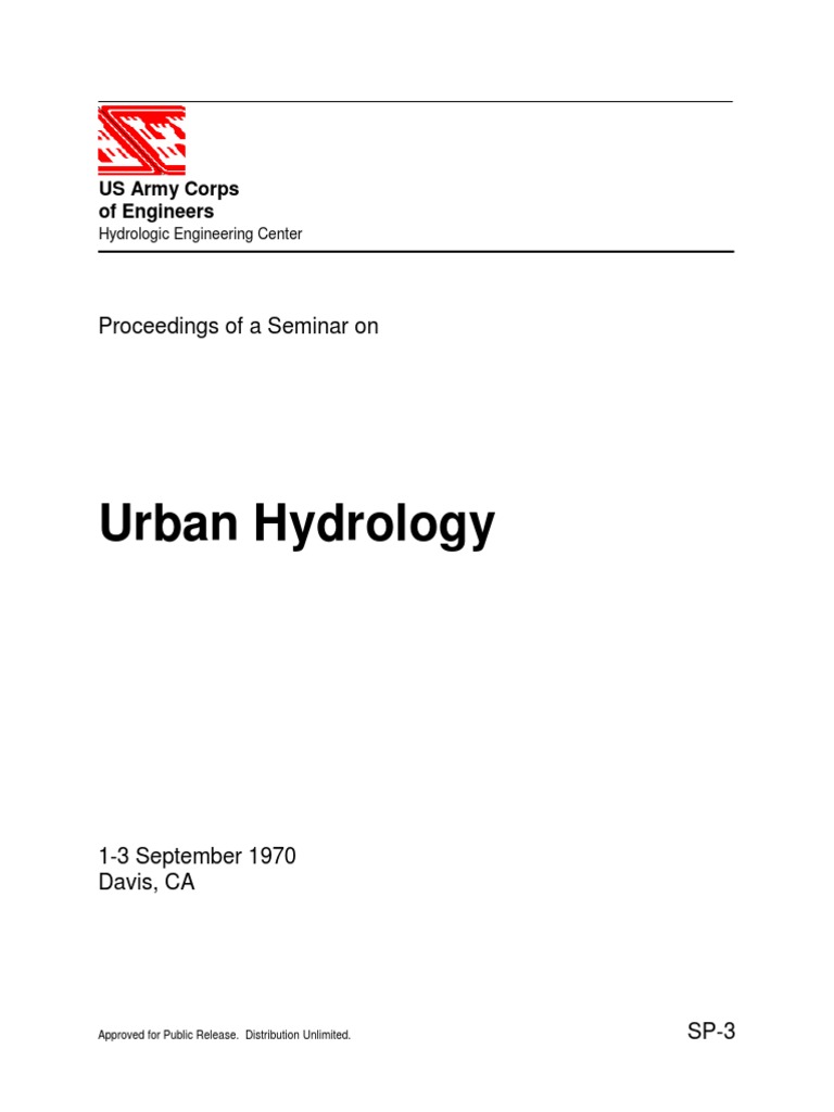 Urban Hydrology Seminar Proceedings | PDF | United States Army Corps Of ...