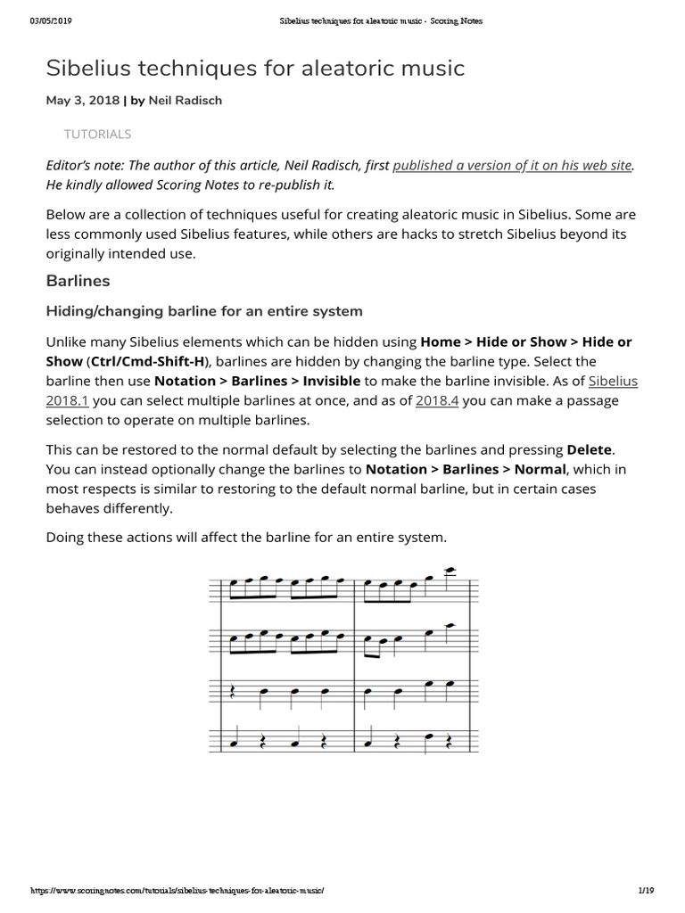 Sibelius Techniques For Aleatoric Music - Scoring Notes | PDF | Text ...