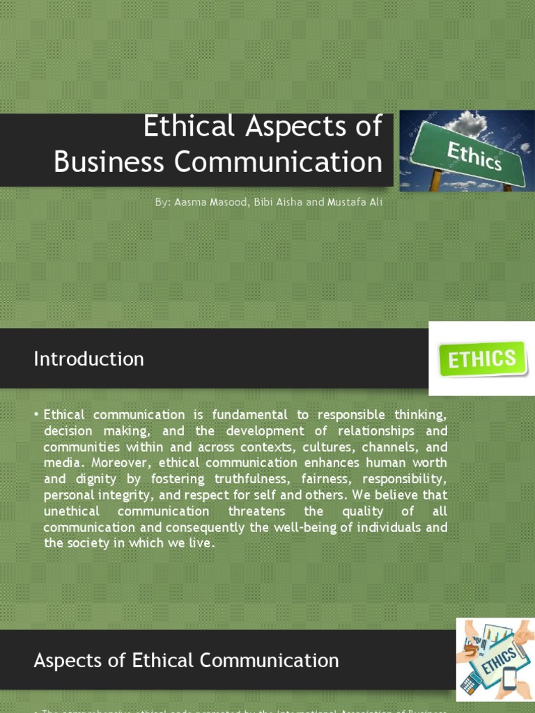 Ethical Business Communication | PDF | Business Ethics | Value (Ethics)