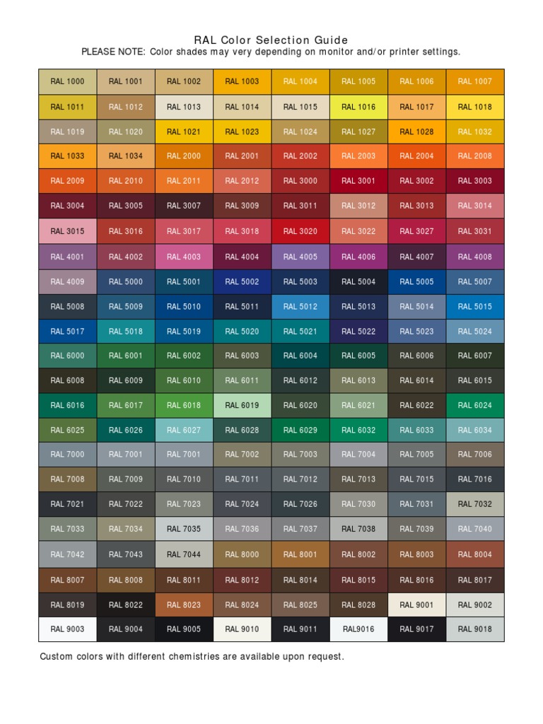 RAL Color Selection Guide | PDF | Computing And Information Technology