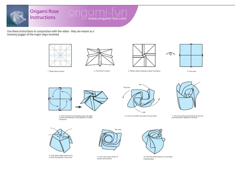 Origami Rose Instructions Printable