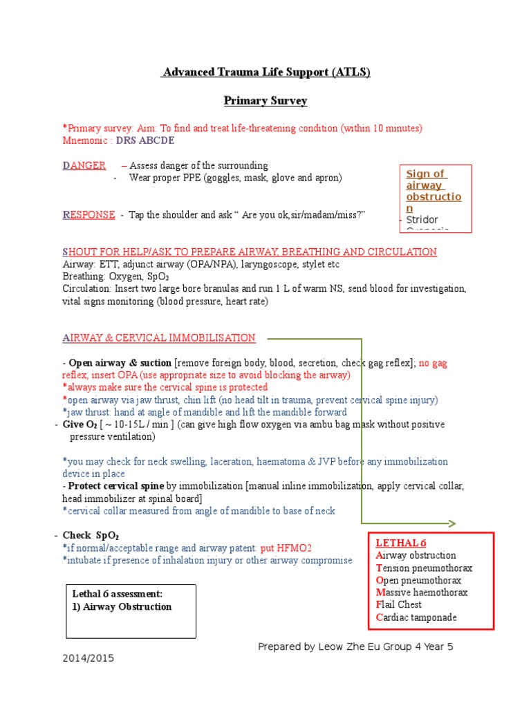Advanced Trauma Life Support | PDF | Thorax | Major Trauma