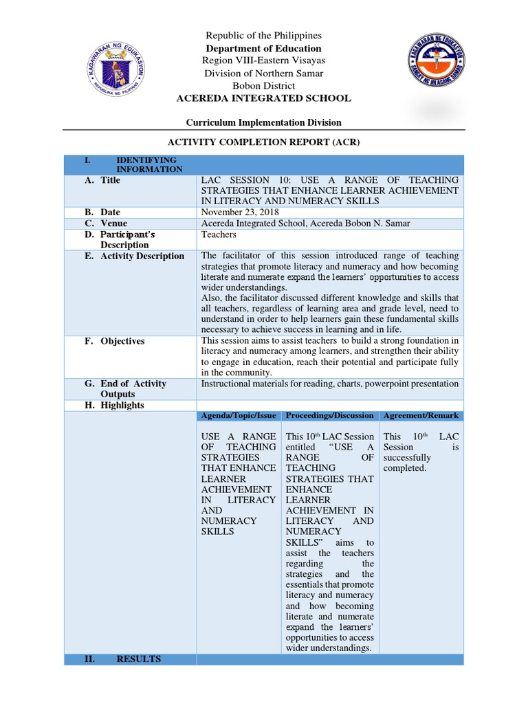 Lac 10 | PDF | Literacy | Teachers