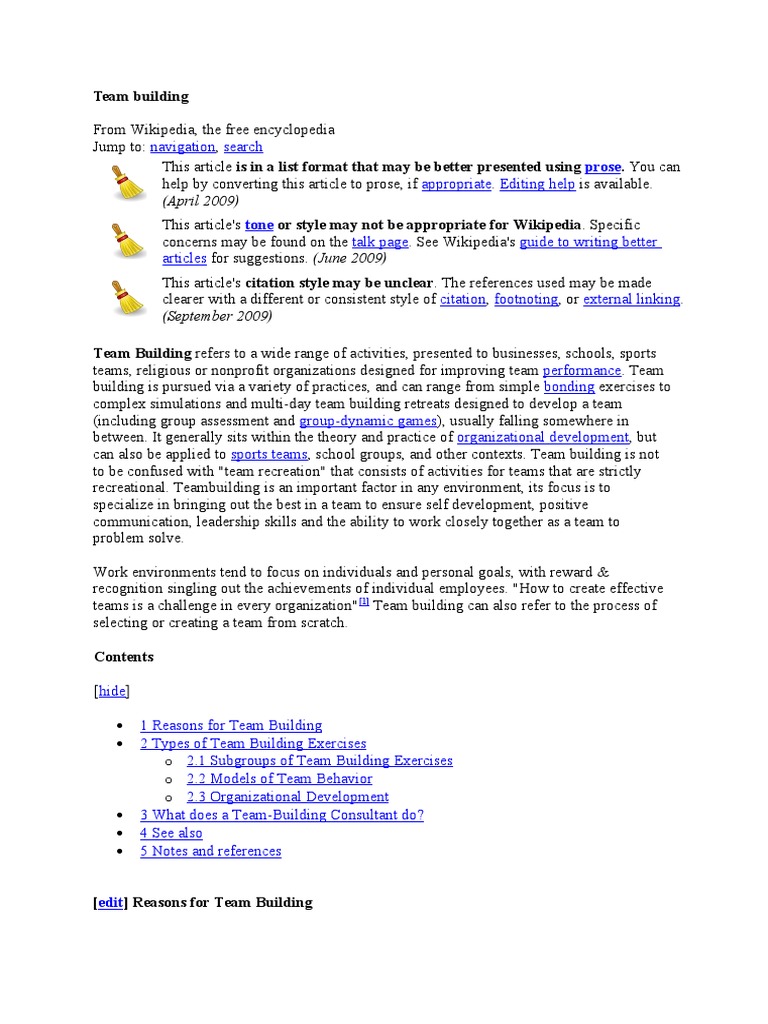 Team Building | PDF | Team Building | Organization Development