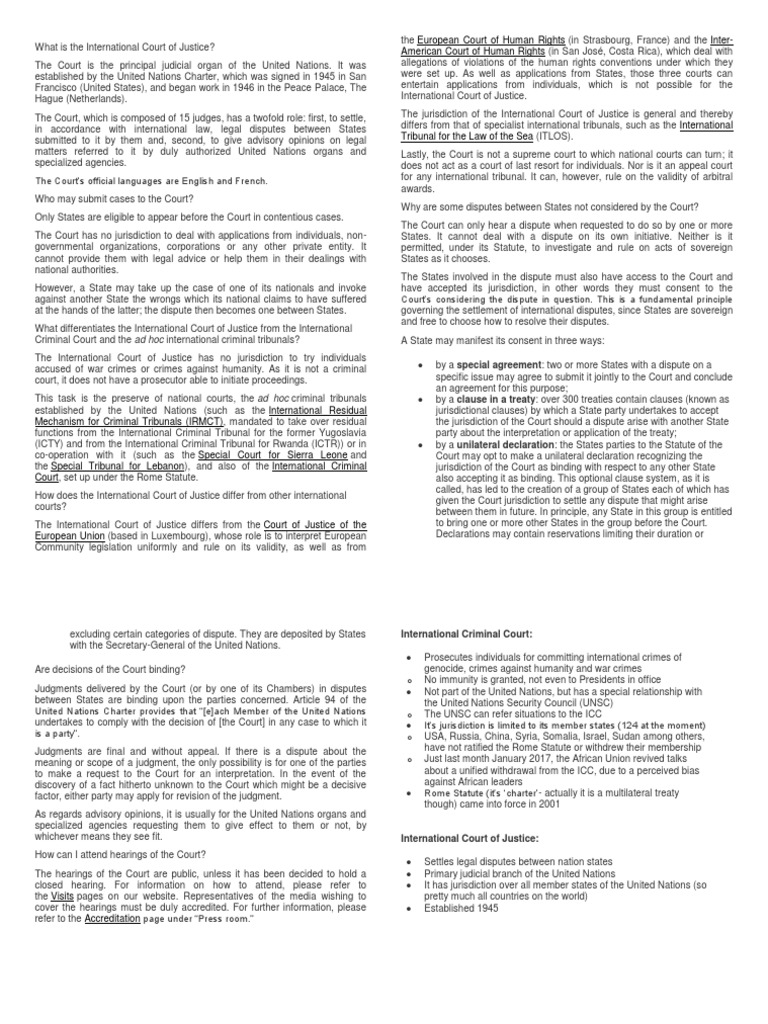Icc Icj | PDF | International Law | International Criminal Court