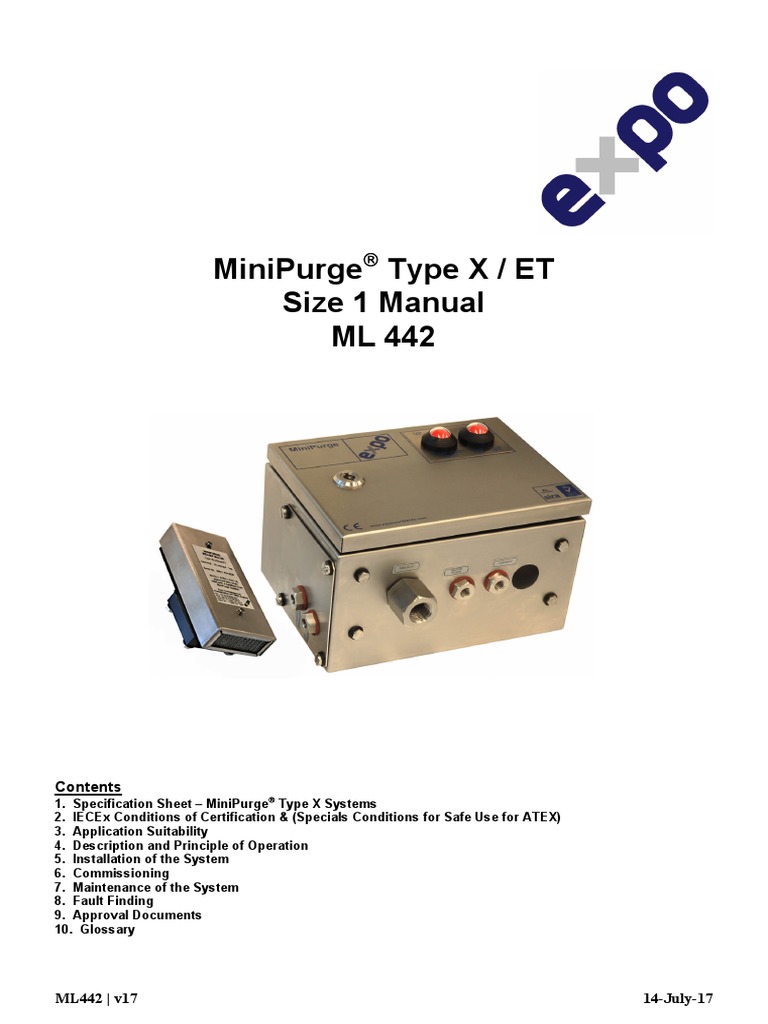Minipurge Type X / Et Size 1 Manual ML 442 | PDF | Mechanical ...