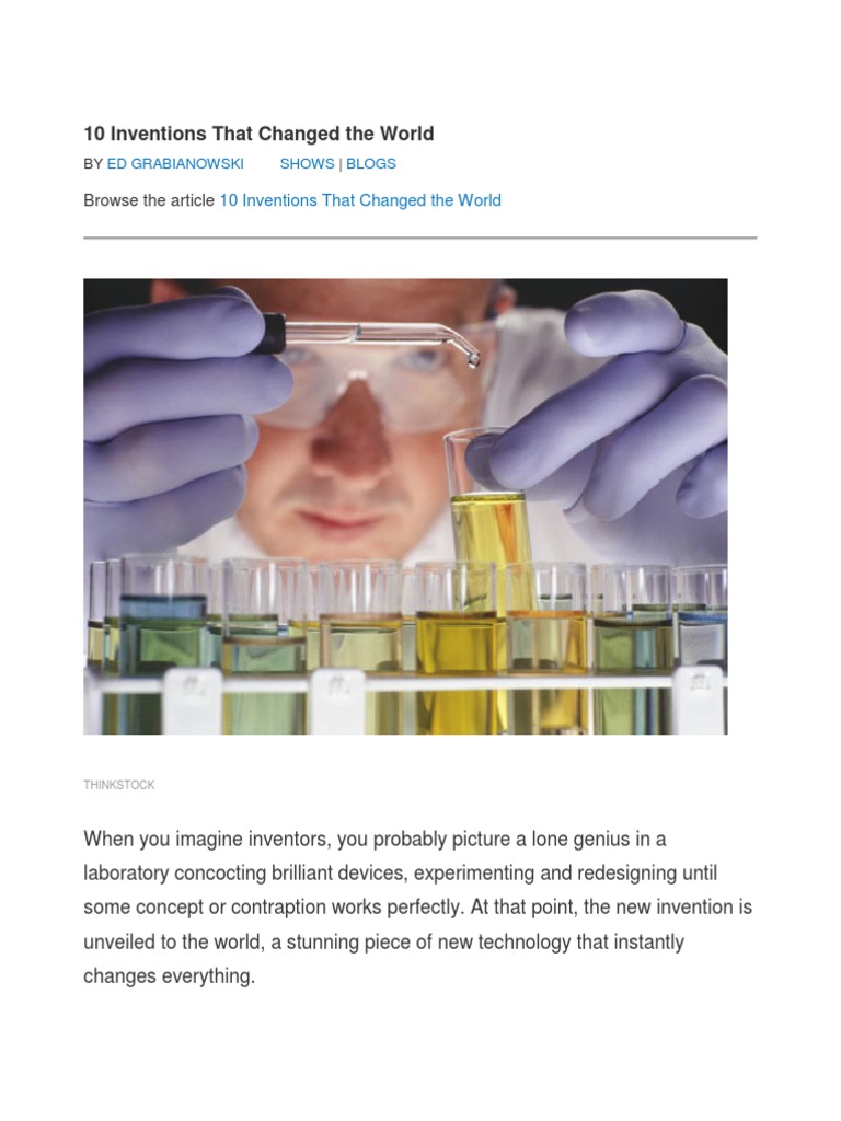 10 Inventions That Changed the World: A Concise Exploration of Pivotal ...
