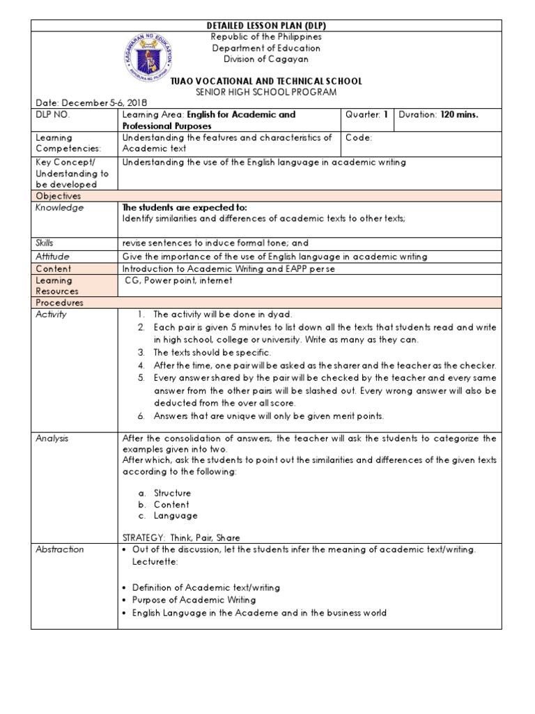 DLP Eapp | PDF | Lesson Plan | Learning