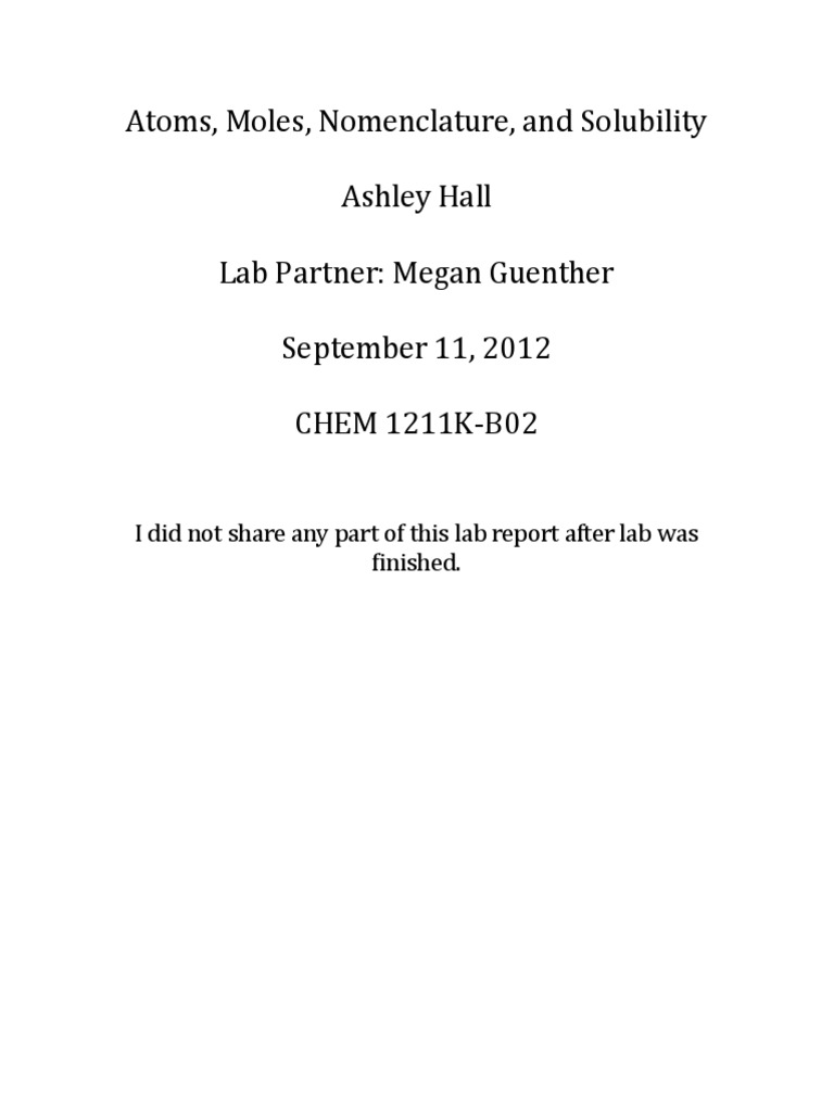 Lab Title Page | PDF