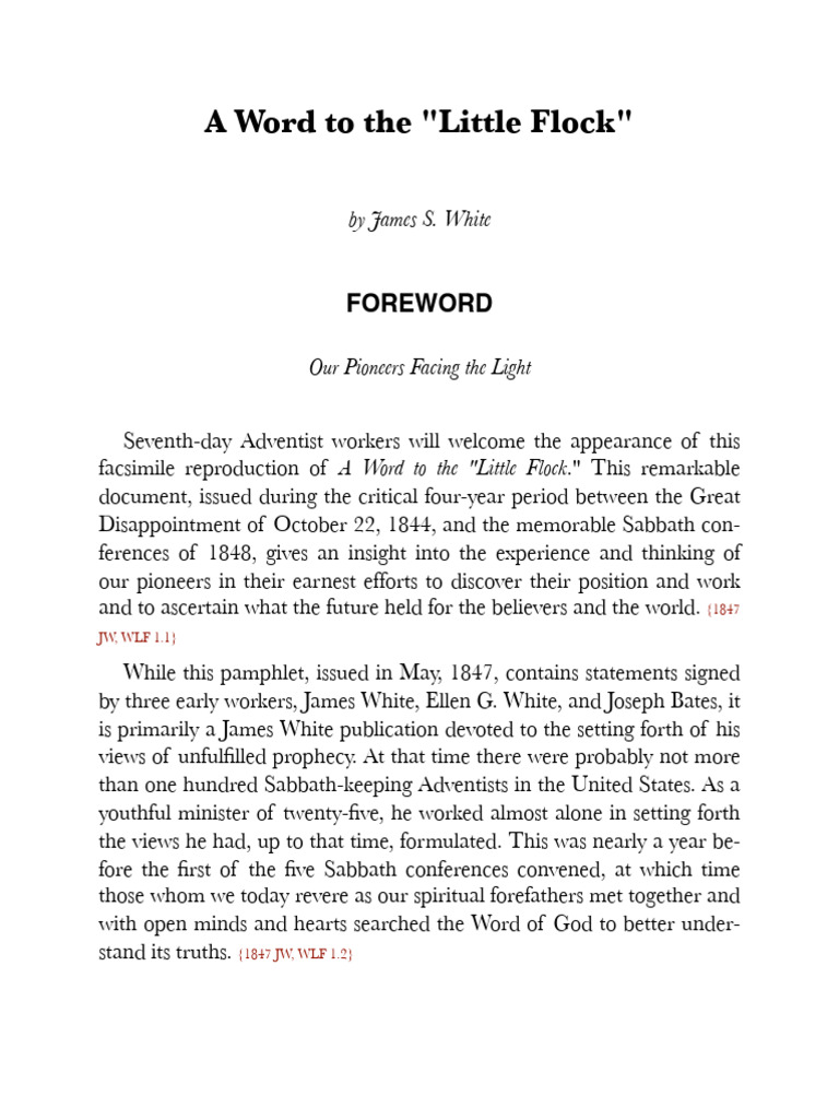 Insights from A Word to the Little Flock | PDF | Glory (Religion) | Jacob