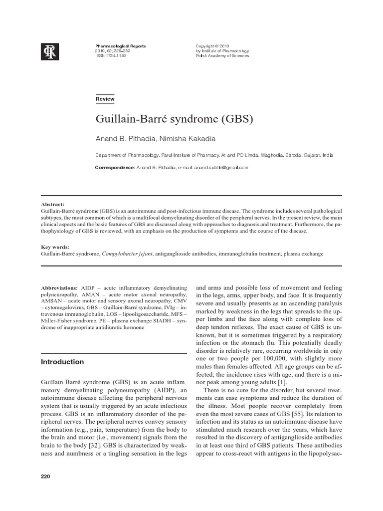 Guillain-Barre Syndrome (GBS) PDF | PDF | Peripheral Neuropathy ...