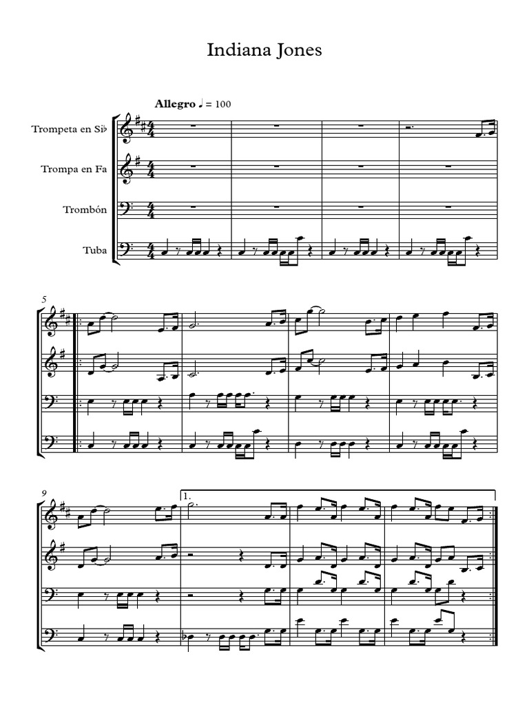 Indiana Jones - Partitura Completa | PDF