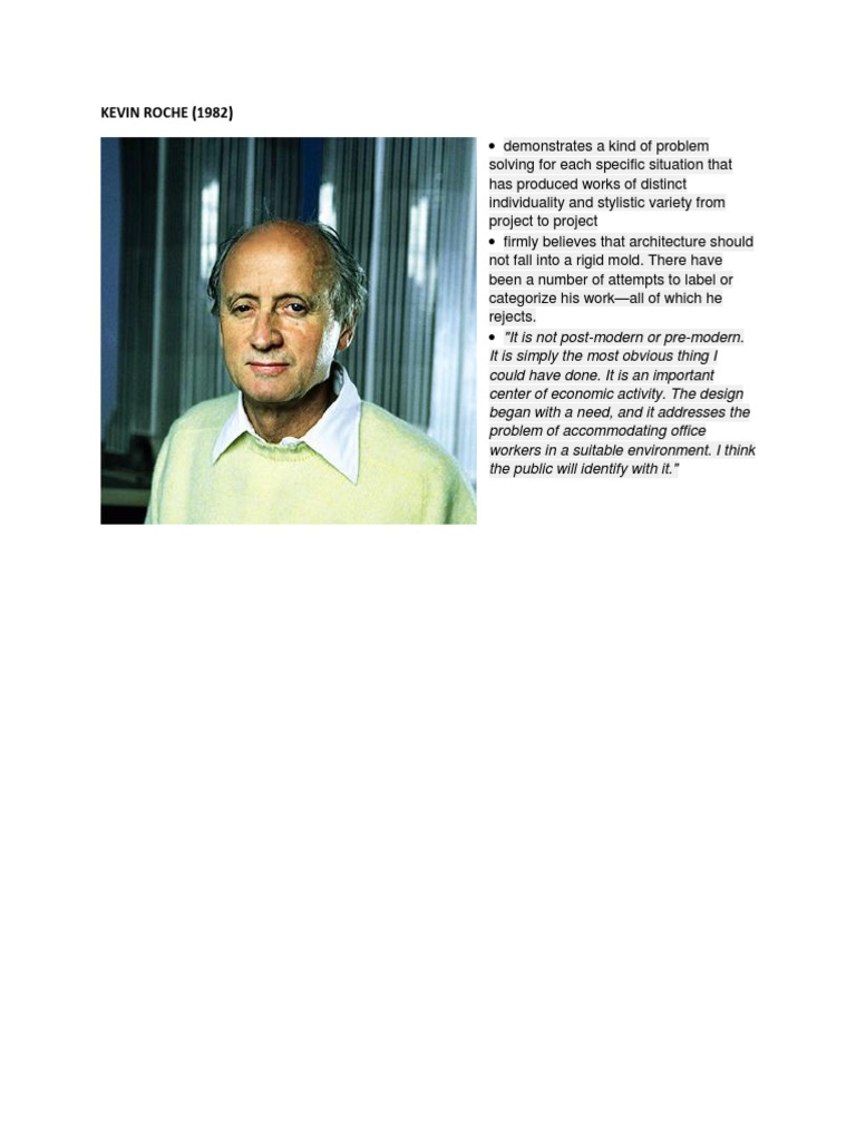 Kevin Roche (1982) | PDF | Nature