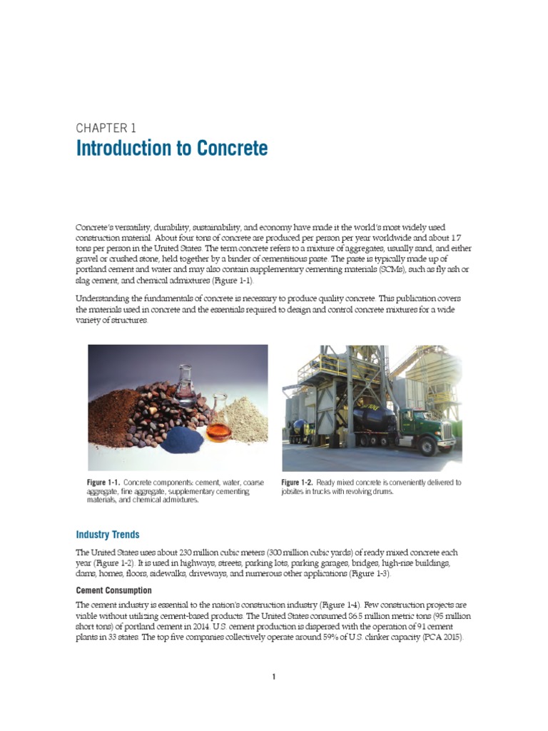 Introduction To Concrete: Chapter 1 | PDF | Construction Aggregate ...