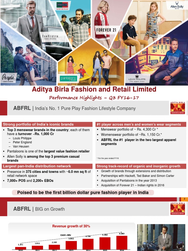 ABFRL - Q3 FY 17 - Investor Presentation - For Website | PDF | Retail ...