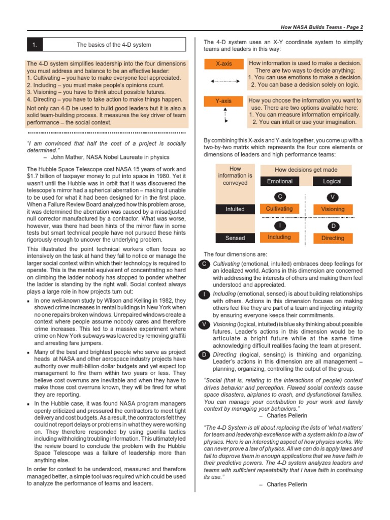 How NASA Builds Teams 2 | PDF | Hubble Space Telescope | Cartesian ...