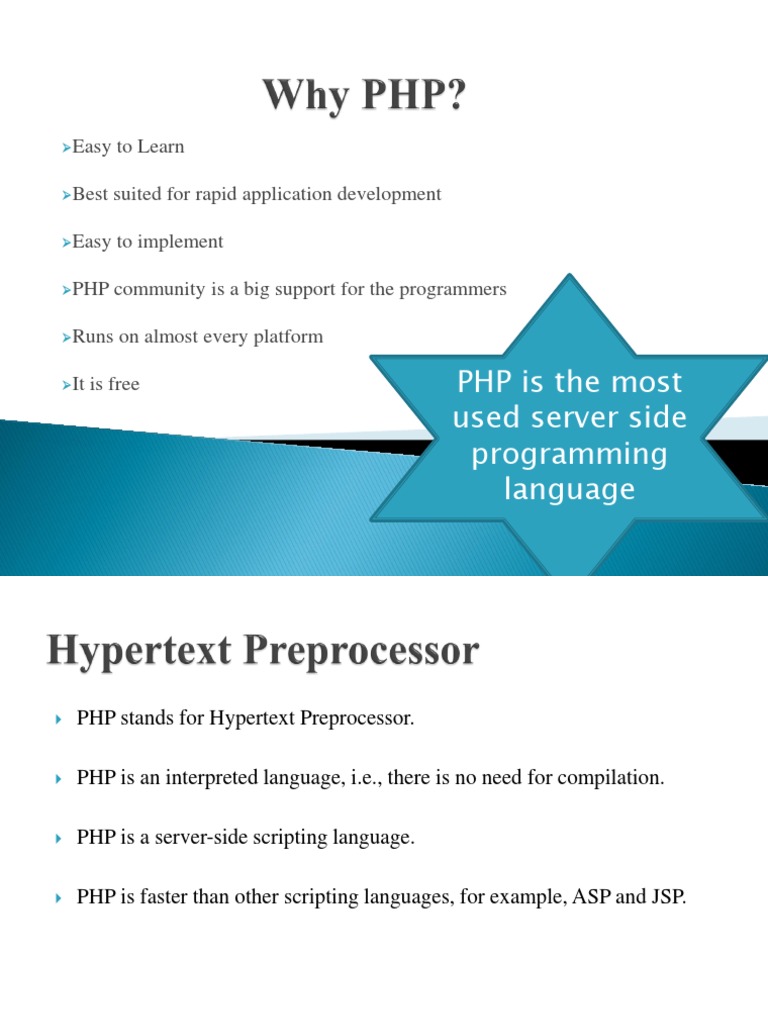 Php Is The Most Used Server Side Programming Language Pdf Web Server Internet And Web