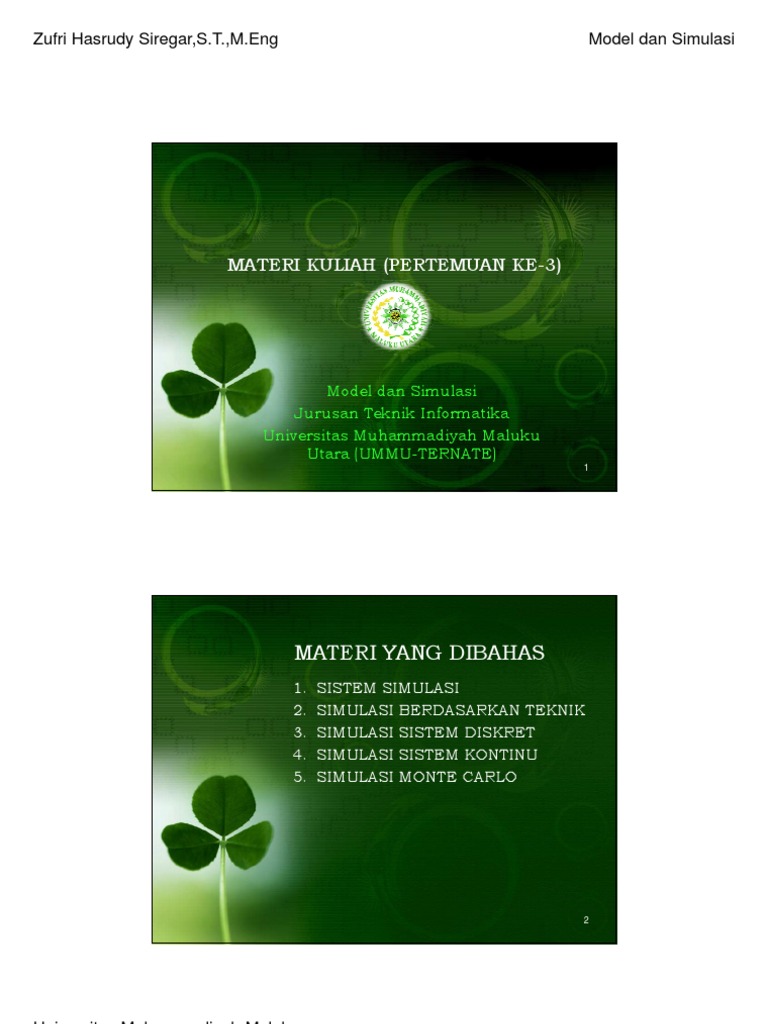 Jenis dan Metode Simulasi Sistem | PDF