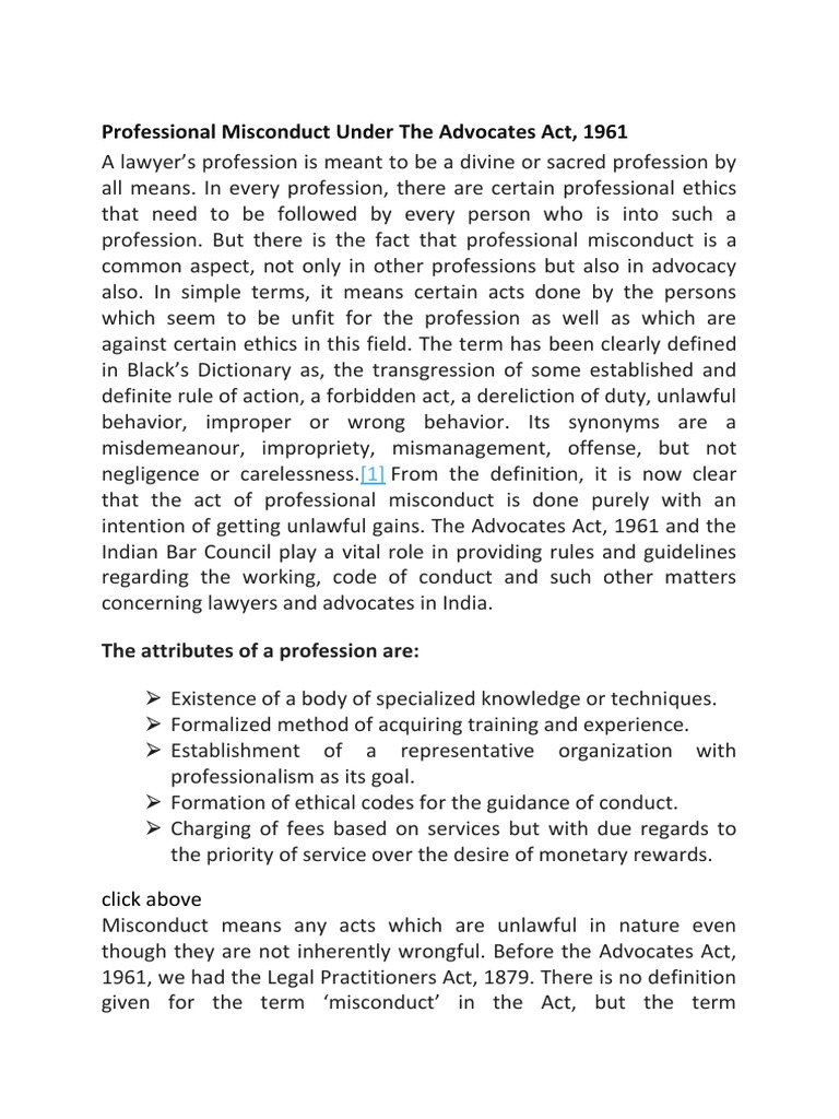 Professional Misconduct in Advocacy | PDF | Advocate | Professional Ethics