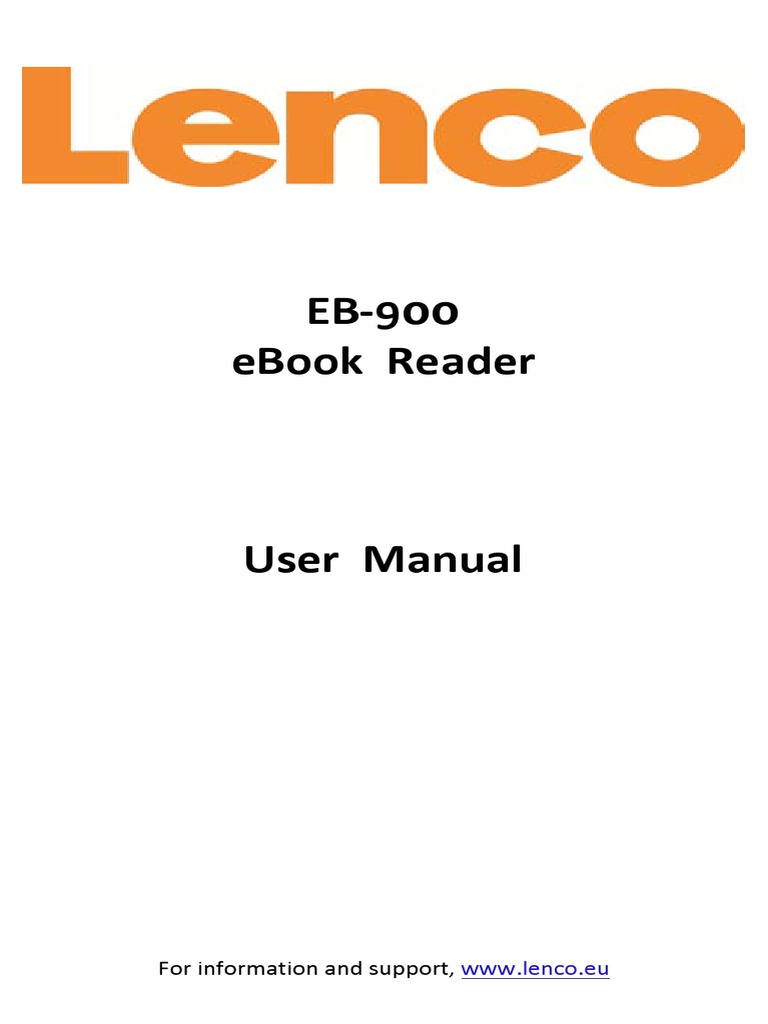 Eb-900 Ebook Reader: For Information and Support | PDF | E Books | Usb