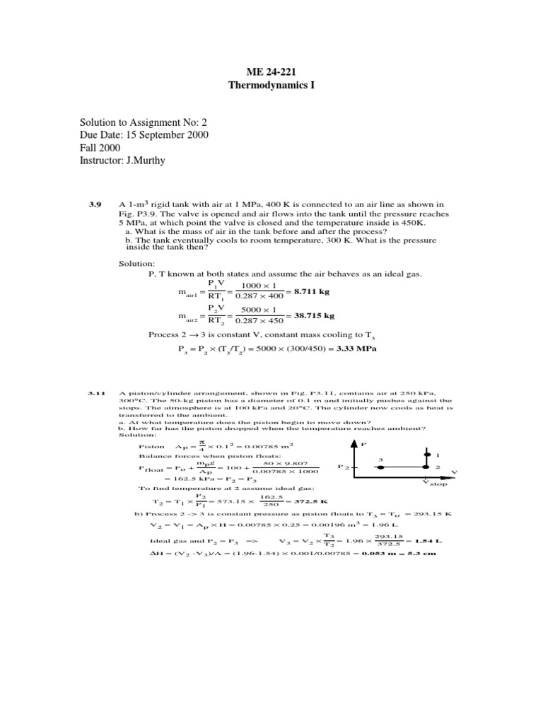 As2 Sol PDF | PDF | Piston | Vapor