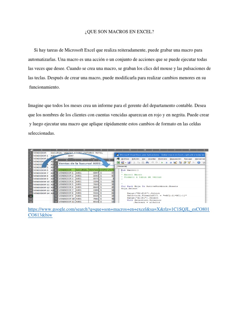 Que Son Macros en Excel | PDF | Macro (informática) | Visual Basic para Aplicaciones