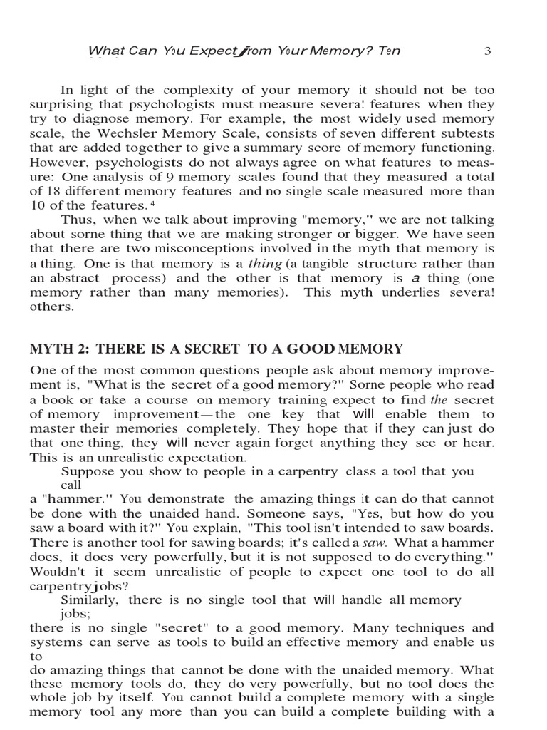 Debunking Good Memory Myths | PDF | Memory | Intelligence