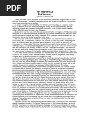 Rip Van Winkle Plot Summary