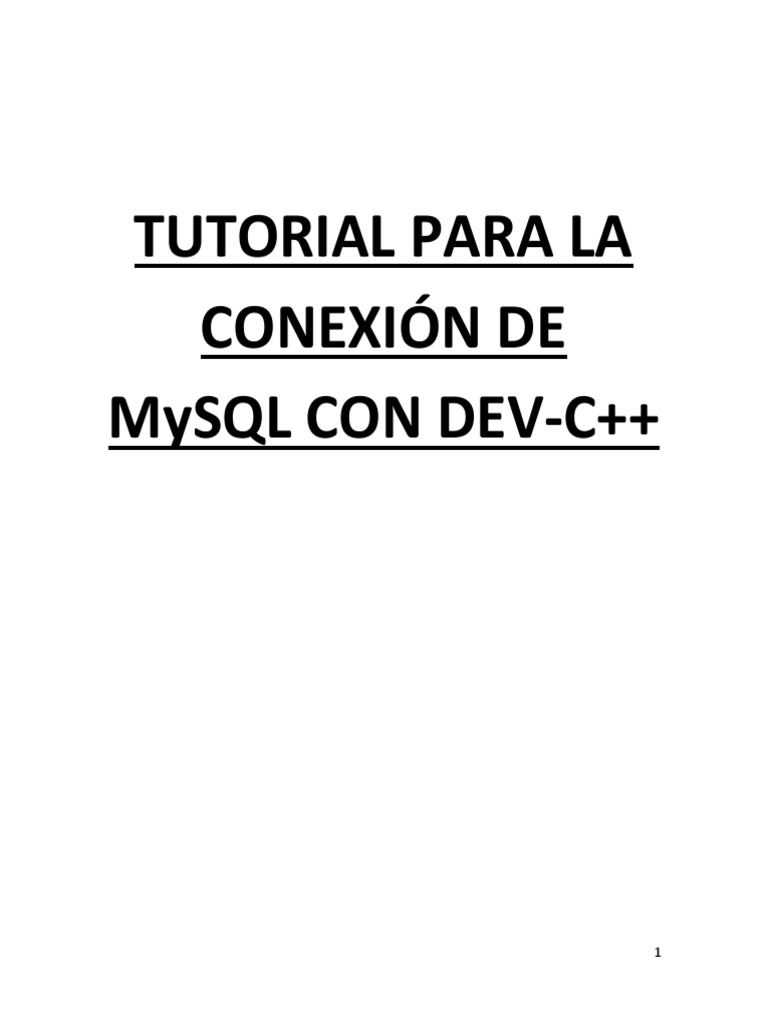 Tutorial Conexión MySQL con Dev-C++ | PDF | C ++ | Puntero (Programación de computadora)