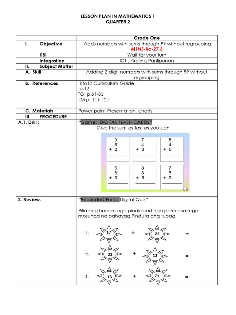 COT - LP 2nd Math | PDF