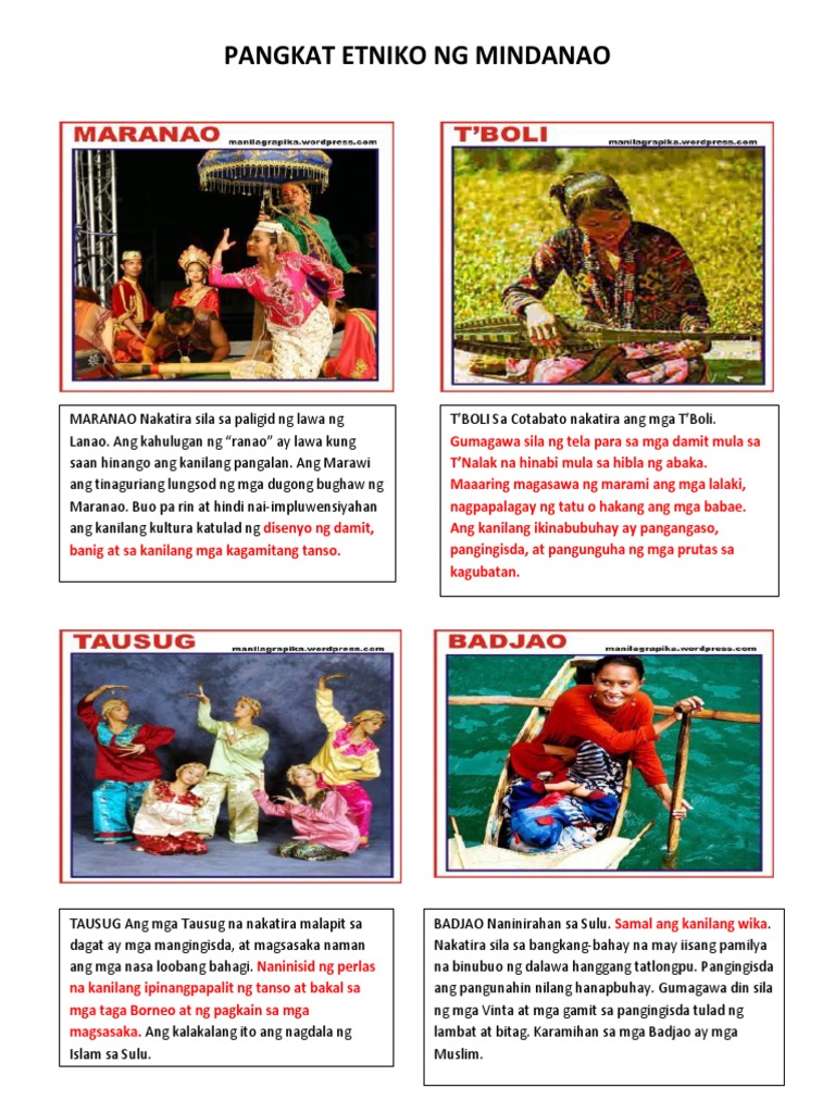 Pangkat Etniko NG Mindanao | PDF
