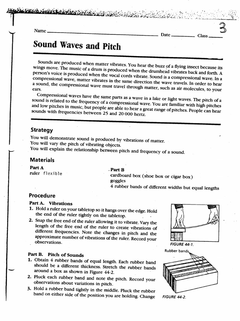 Sound Waves and Pitch' Lab Activity PDF | PDF