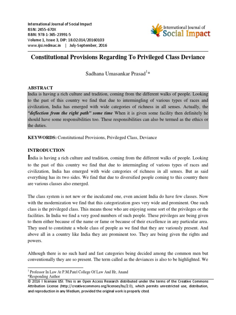 Constitutional Provisions Regarding To Privileged Class Deviance | PDF | Lawyer | Journalism