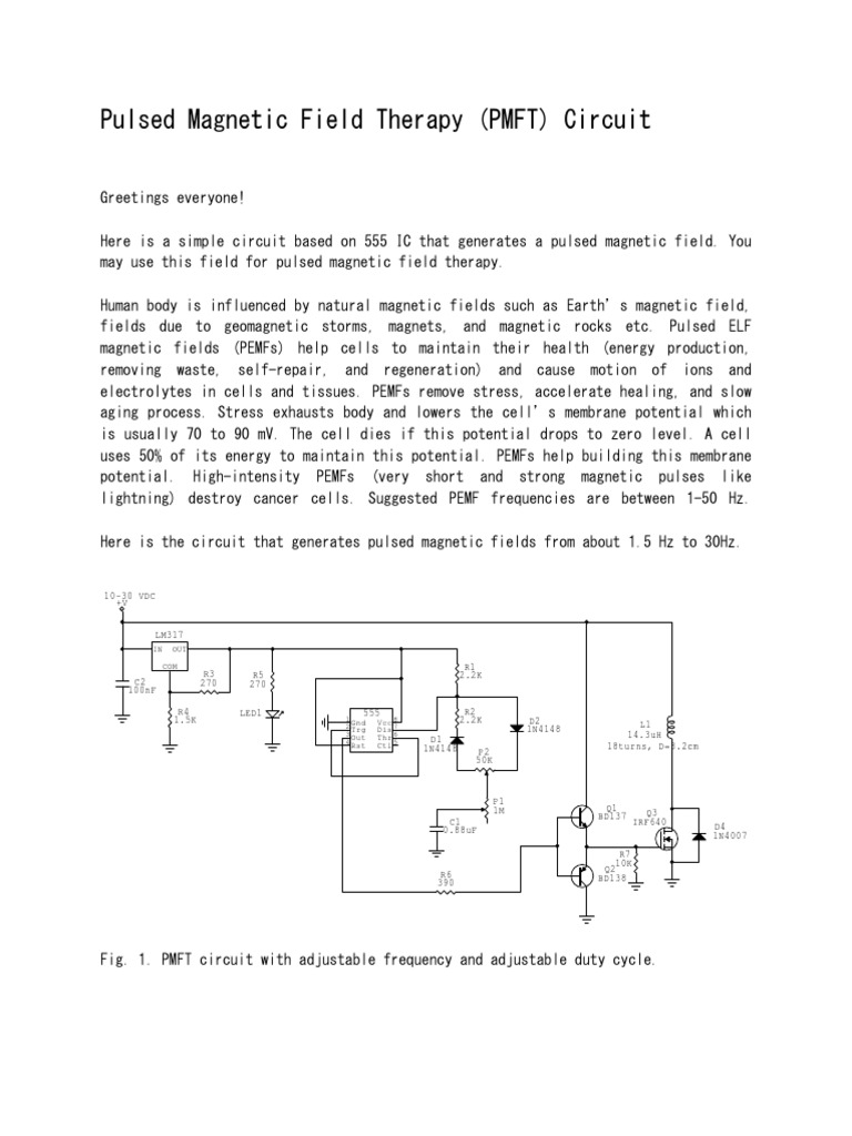 DIY Pulsed Magnetic Therapy Circuit | PDF | Inductor | Capacitor