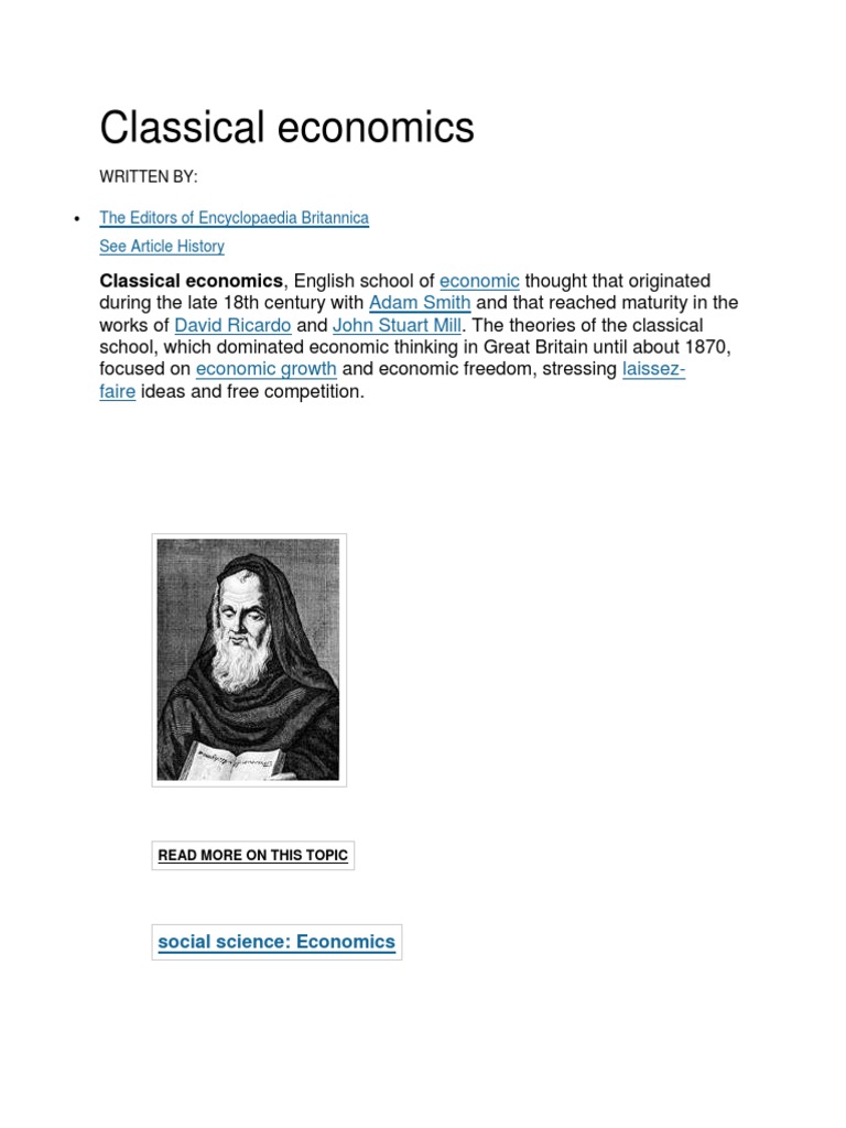 Classical Economics | PDF | Classical Economics | Saving