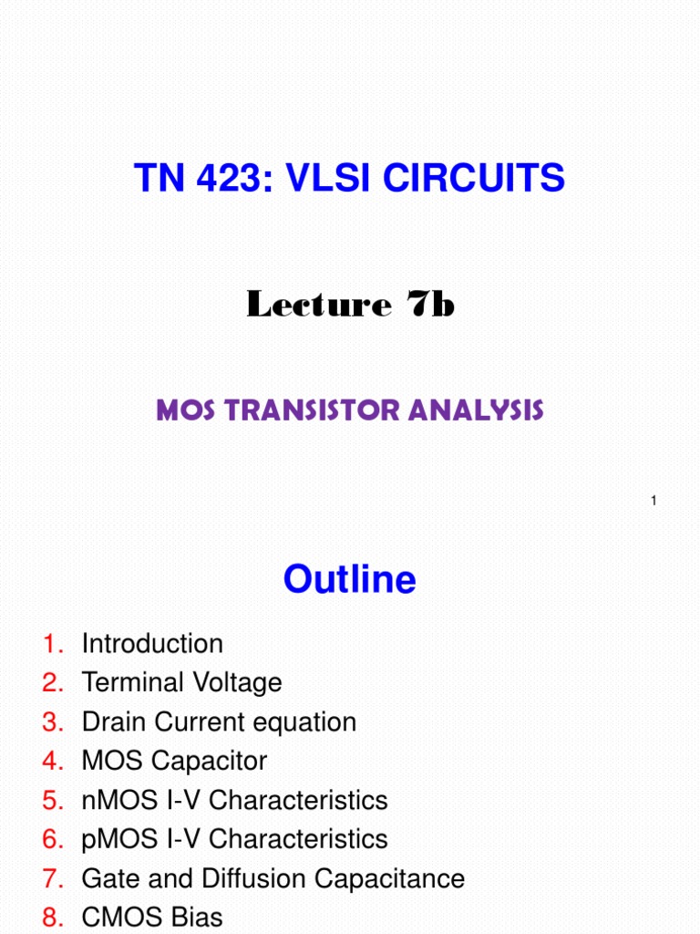 Lecture 7b | PDF | Field Effect Transistor | Mosfet