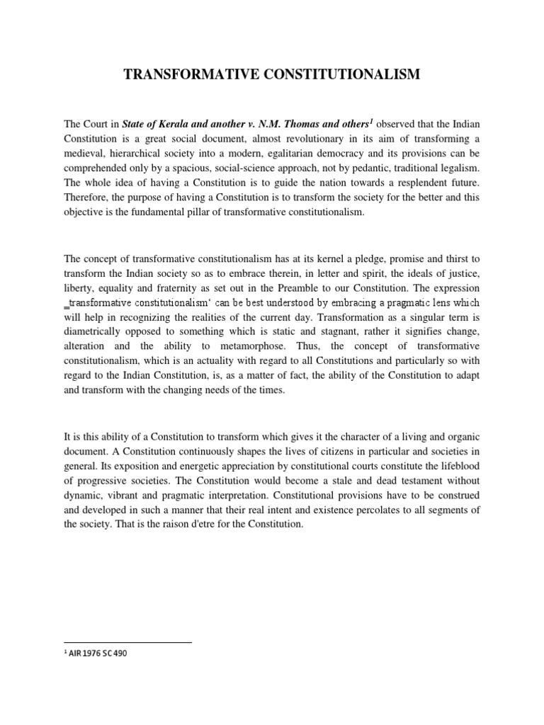 Transformative Constitutionalism | PDF