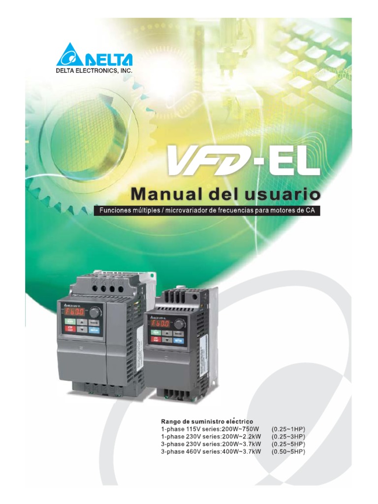 Manual del Variador Delta VFD-EL | PDF | Corriente alterna | Condensador