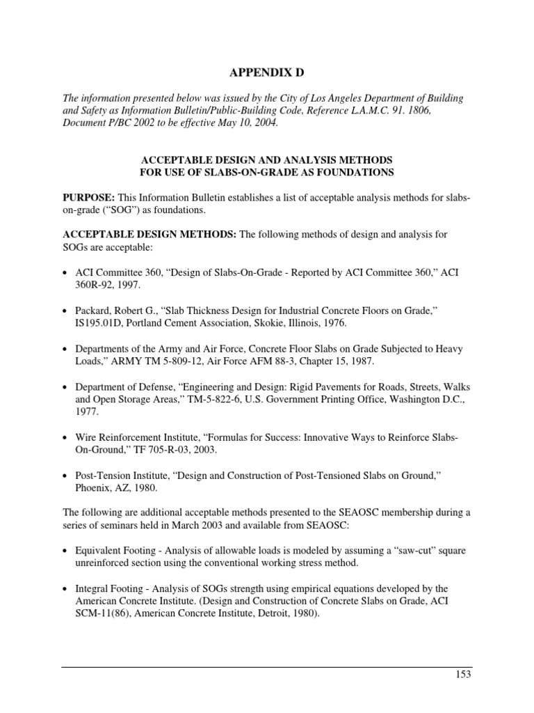 AppendixD Sog | PDF | Structural Engineering | Concrete