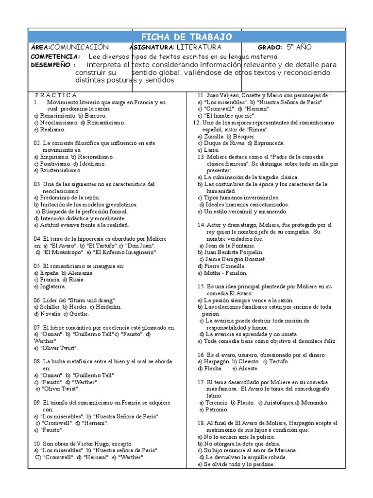 Semana 04 | PDF | Johann Wolfgang von Goethe | Molière