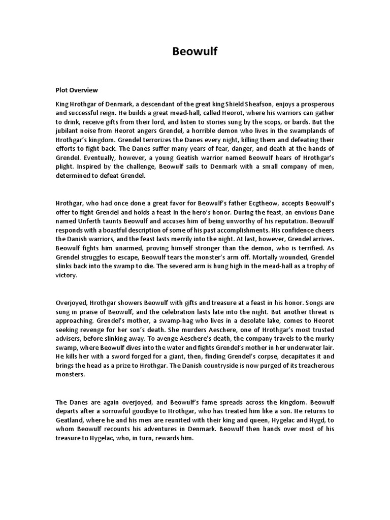 Beowulf: Plot Overview | PDF | Beowulf | Medieval Legends